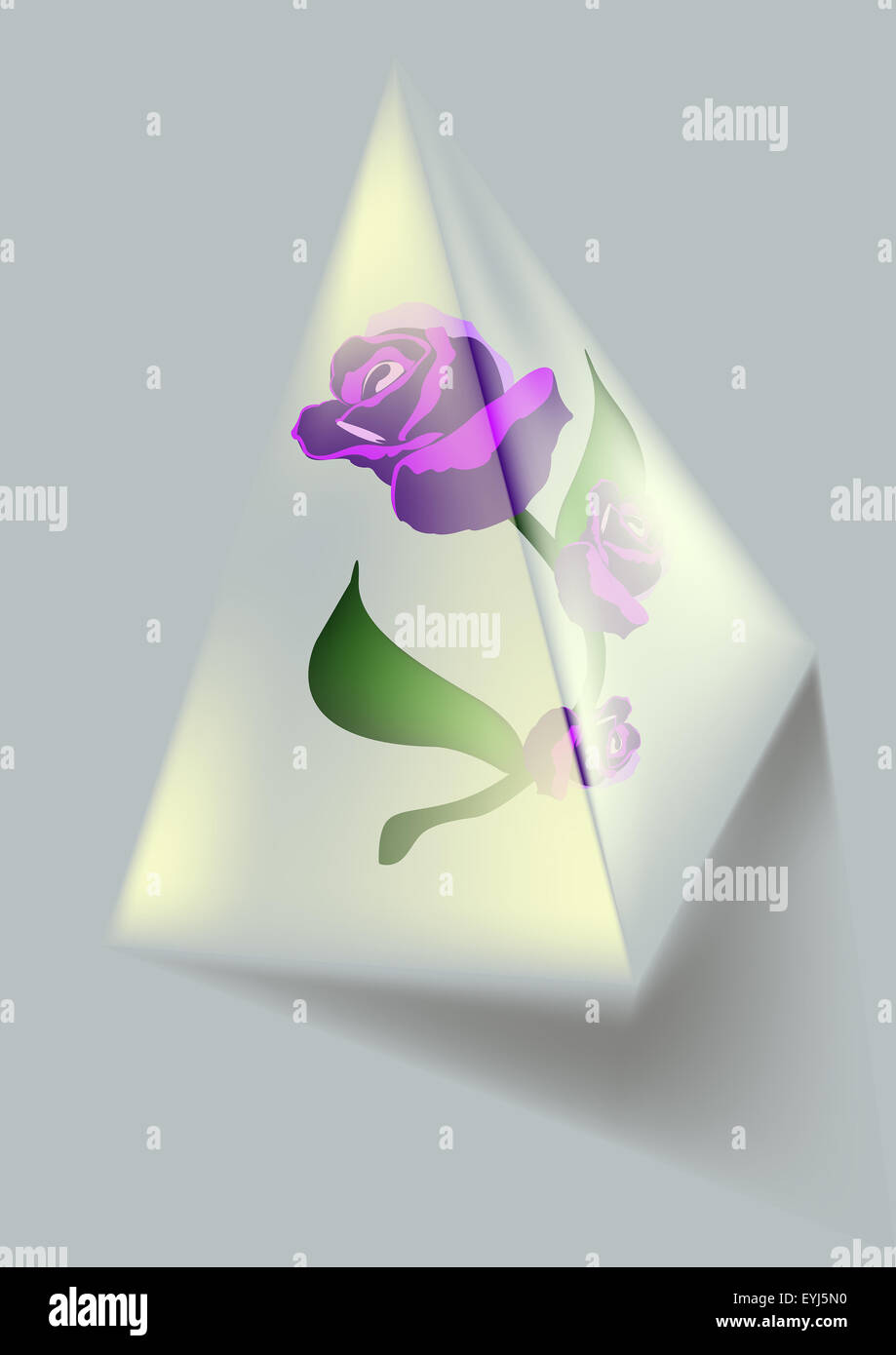 Purple flowers that are transparent pyramid Stock Photo - Alamy