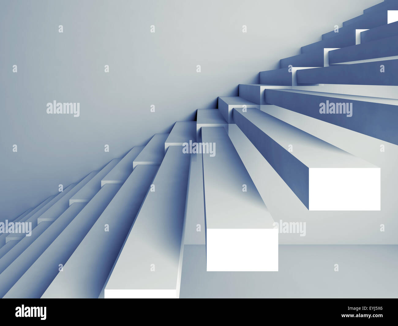 Abstract architecture background, stairs installation on the wall, 3d ...