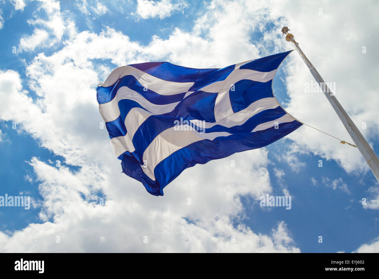 Greek Flag Waving High Resolution Stock Photography and Images - Alamy