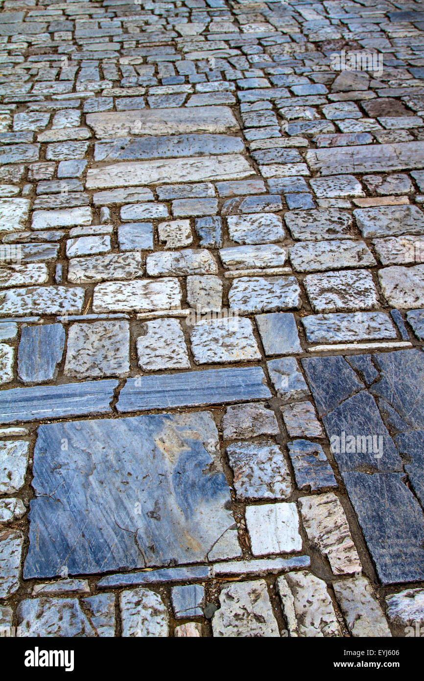 Blue and gray pebbles floor background Stock Photo - Alamy