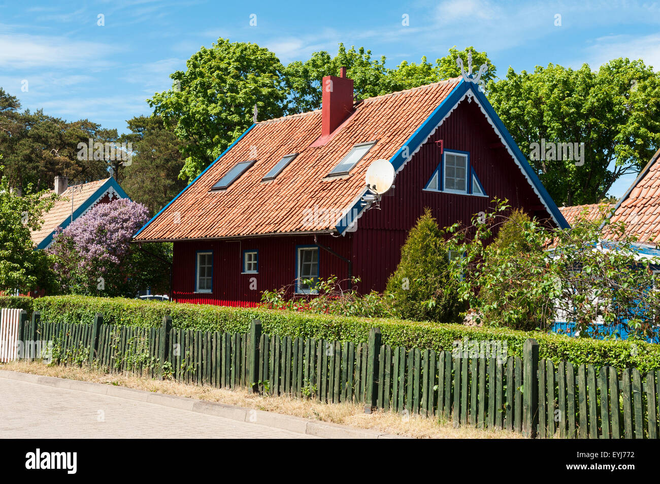 Wooden house, Nida, Neringa municipality, Curonian Spit, Lithuania ...