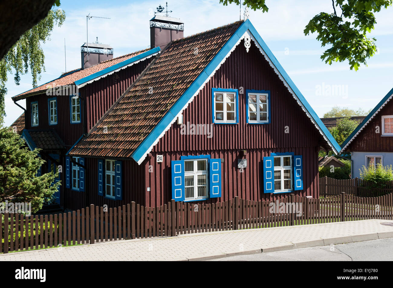 Wooden house, Nida, Neringa municipality, Curonian Spit, Lithuania ...