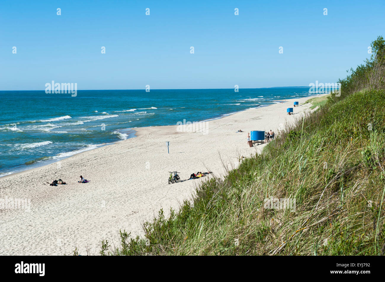 Sandy beach, Nida, Neringa municipality, Curonian Spit, Lithuania Stock ...