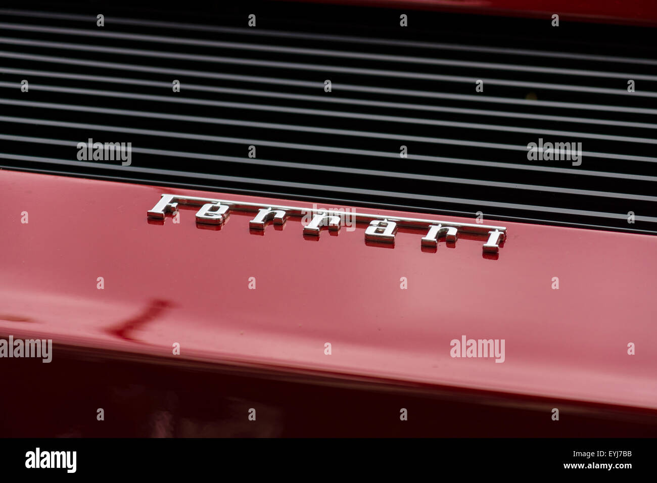 BERLIN - JUNE 14, 2015: Emblem of the sports car Ferrari Testarossa ...