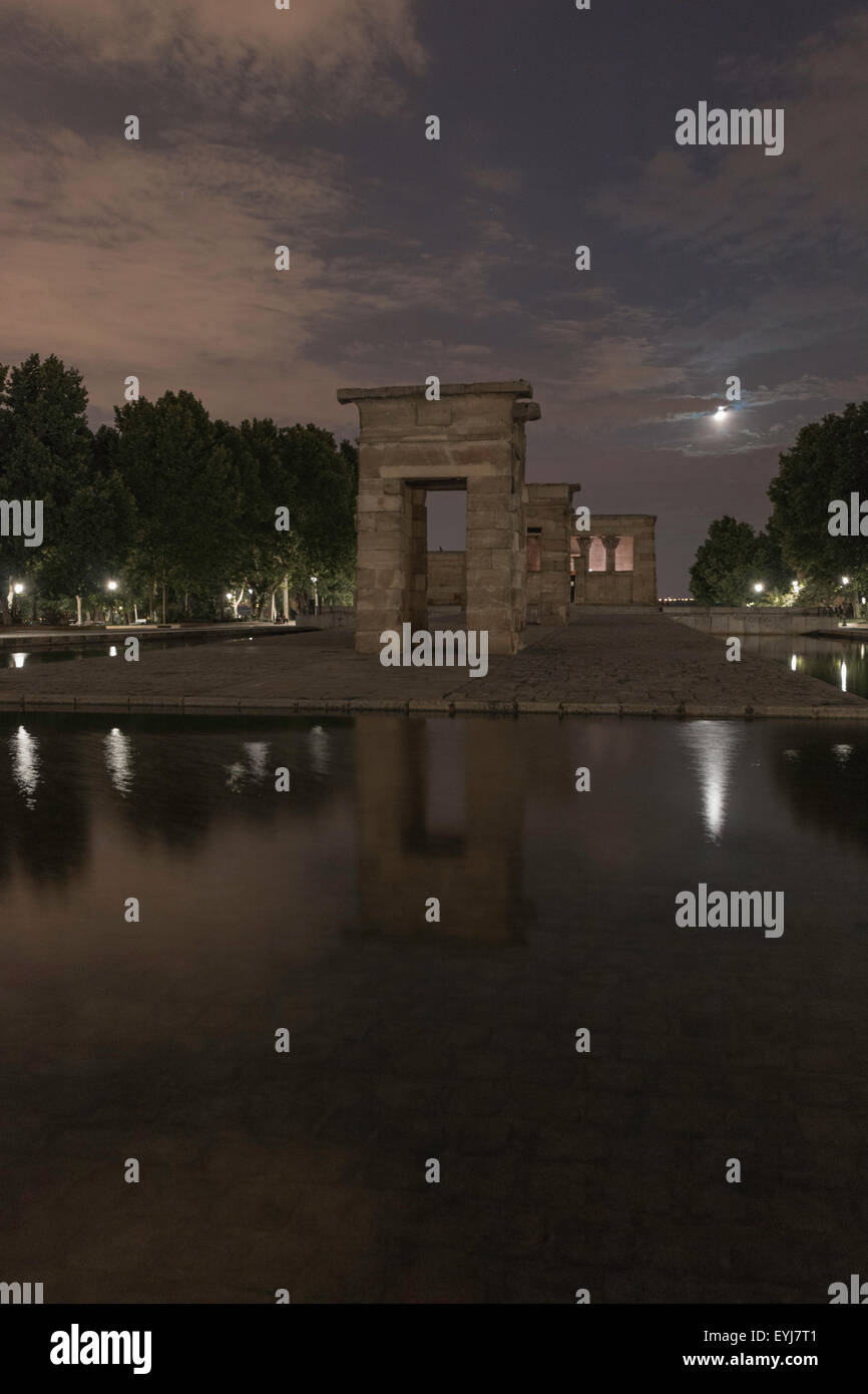 Debod temple in Madrid night, Spain, Europe Stock Photo - Alamy