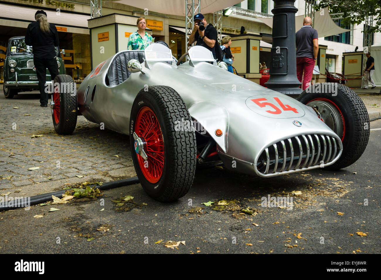 BERLIN - JUNE 14, 2015: Custom race car, based Alfa Romeo and engine of ...