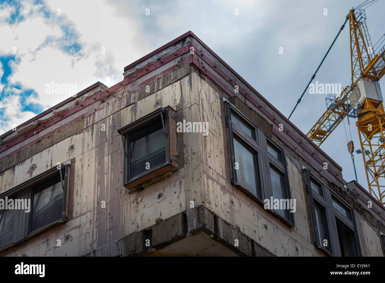 Building under heavy renovation. The raw walls are visible and the old ...