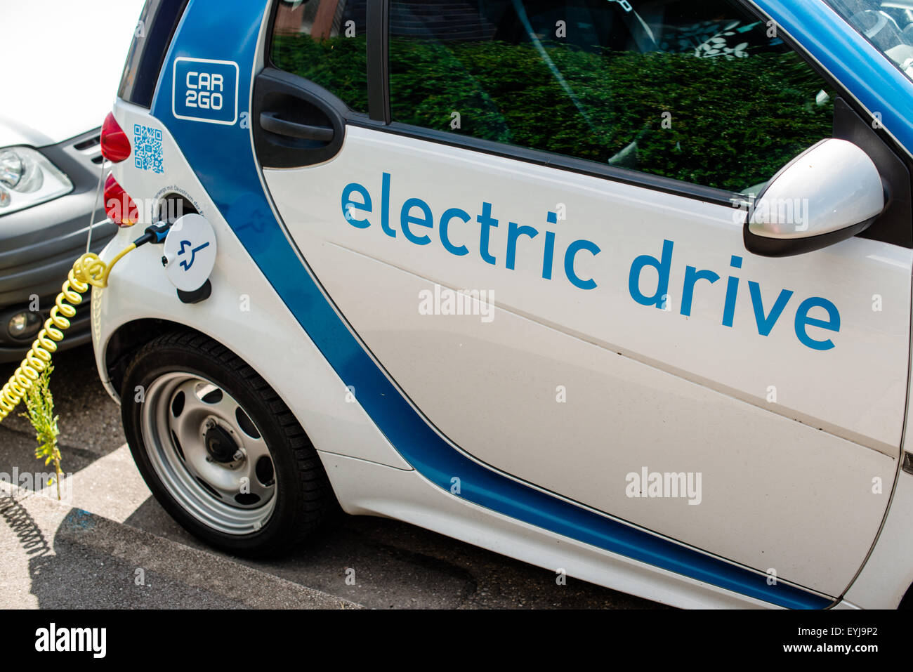 Stuttgart, Germany - July 25, 2015: An electric Smart of car sharing ...