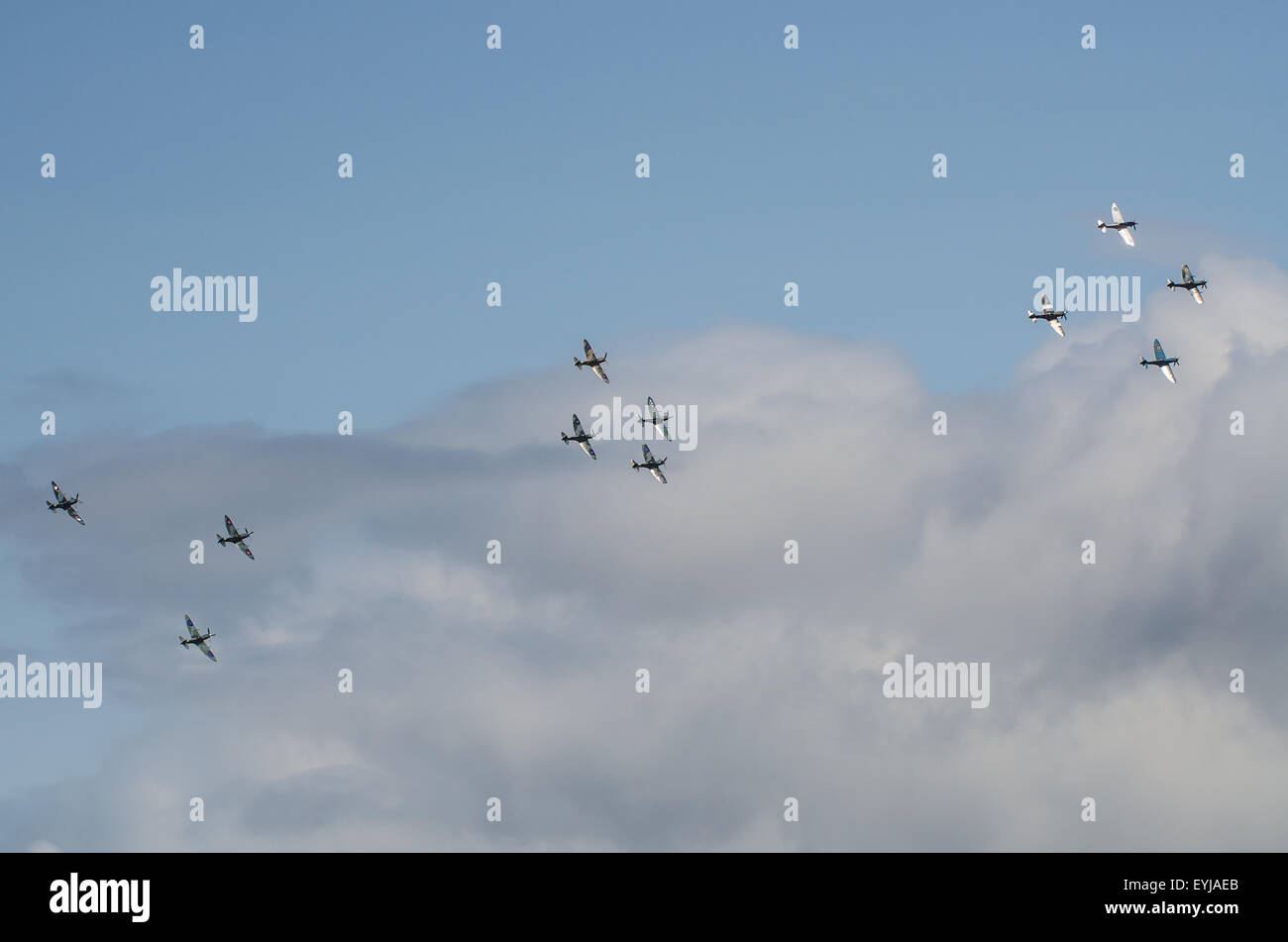 Eleven World War Two Spitfires flew together at the airshow in ...