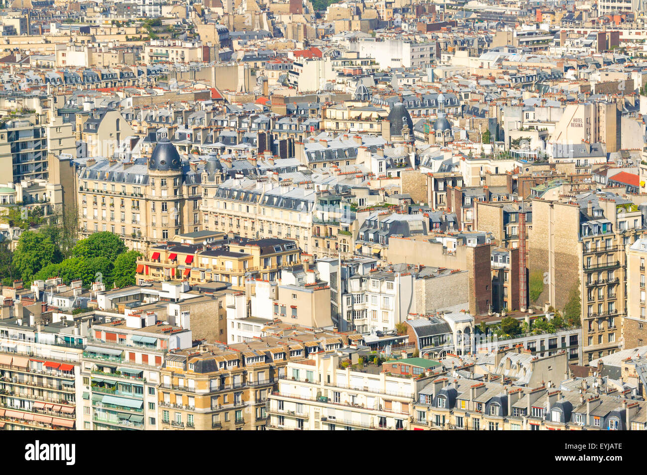 Birds eye view of Haussmannian buildings and roof tops in the 16th ...