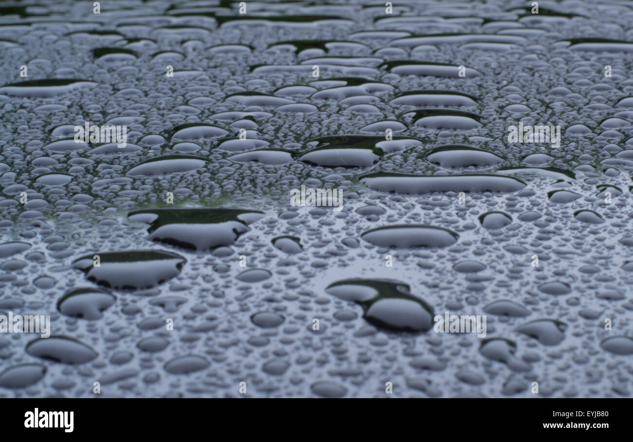 Rain Drops on metal Stock Photo - Alamy