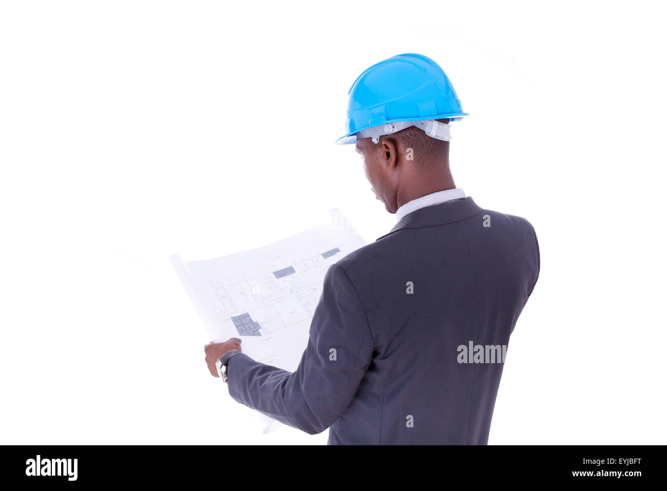 African American architect isolated on white background - black people ...