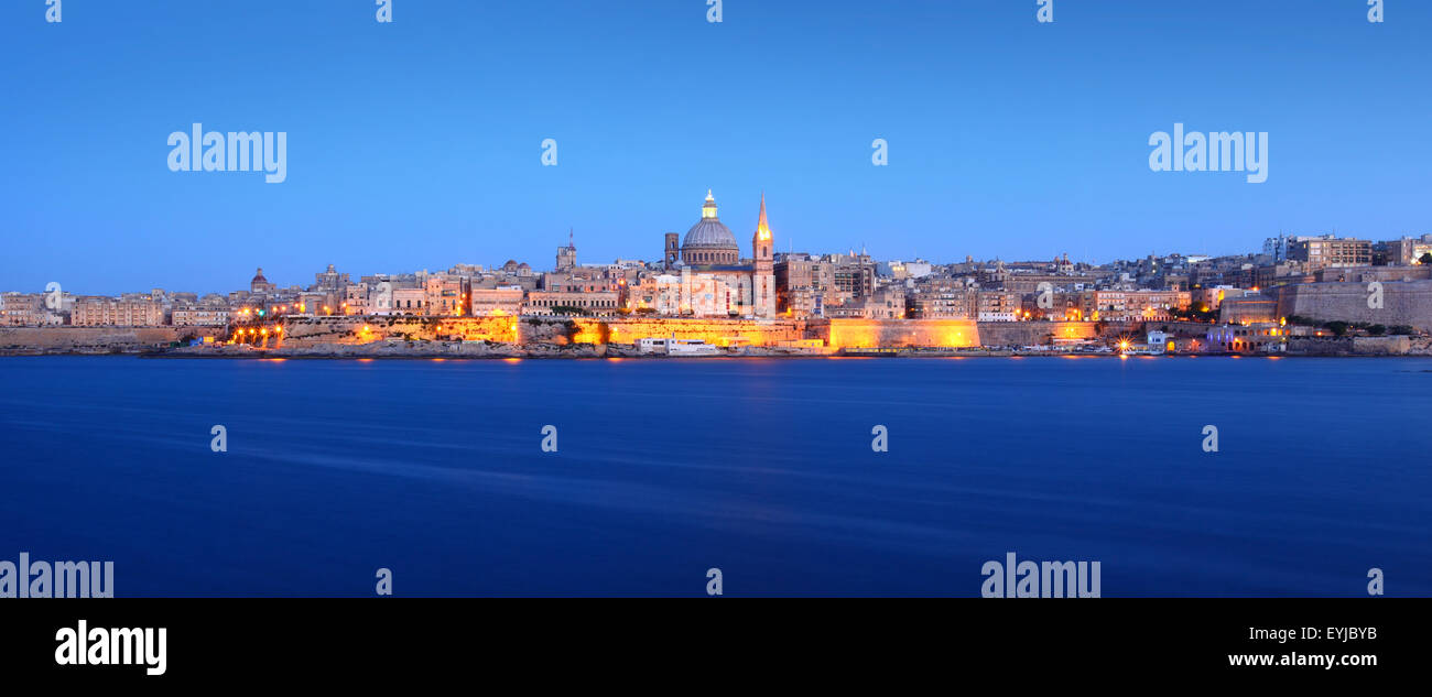 Valletta Skyline in the Evening, Malta Stock Photo - Alamy