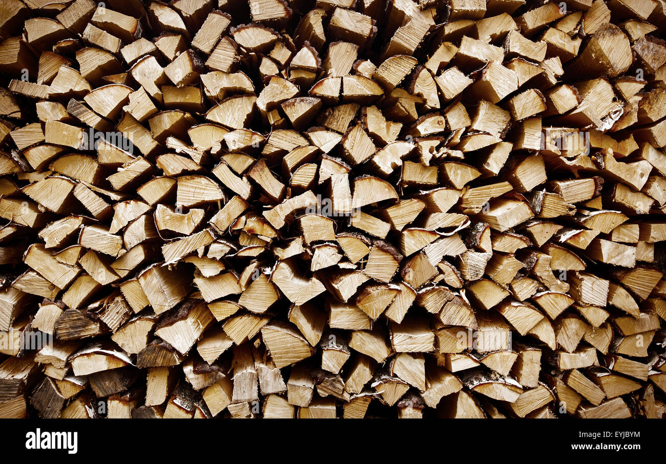 closeup of chopped fire wood stack Stock Photo - Alamy