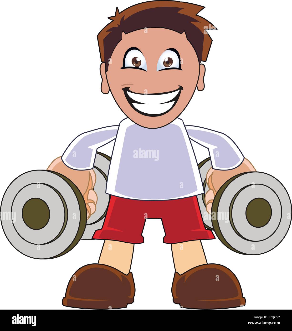 Funny man lifting dumbbells Stock Vector Image & Art - Alamy
