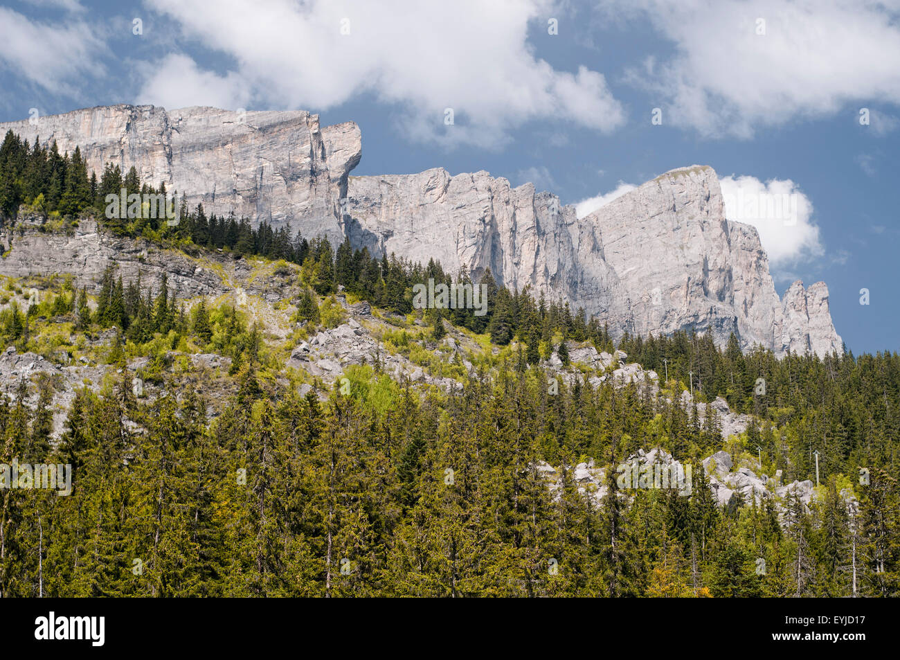 View of Le Derochoir mount from the Lac Vert. Etroite Valley. Rhone ...