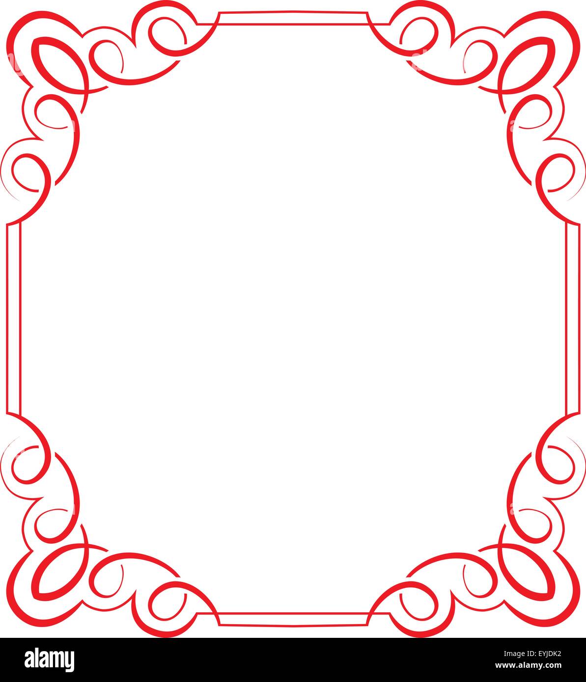 Vector red ornate frame on a white background Stock Vector Image & Art ...