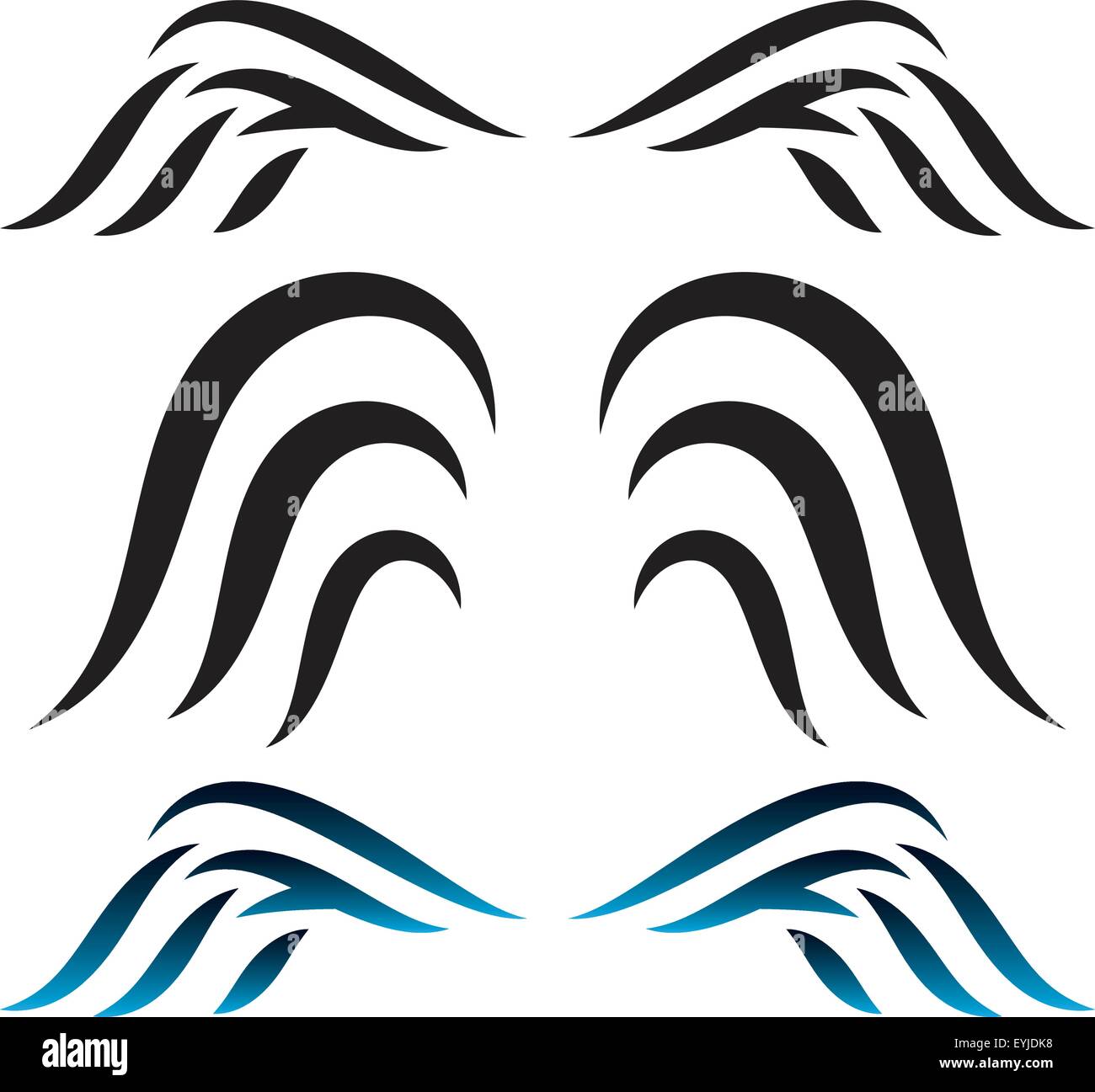 Vector set. Tribal. Wings in the Gothic style Stock Vector Image & Art ...