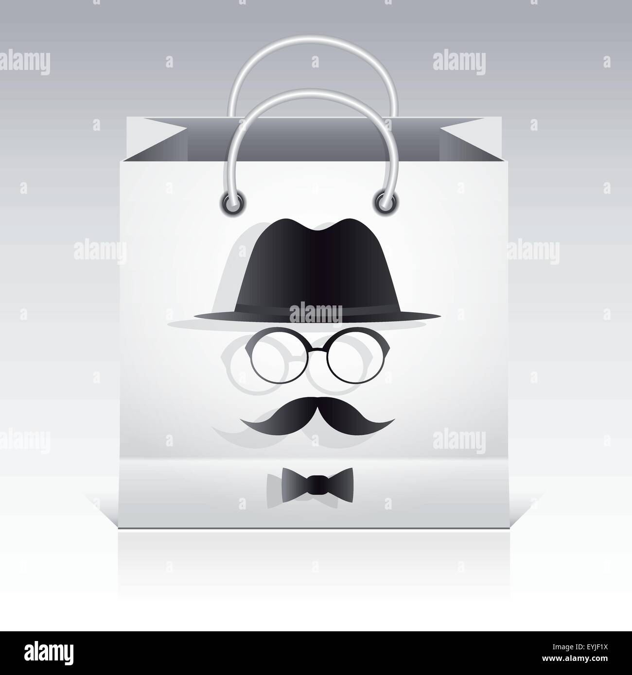 Shopping bag with man face image on it Stock Vector Image & Art - Alamy