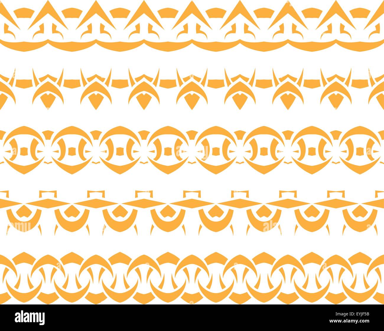 Vector set of yellow Tribal seamless patterns Stock Vector Image & Art ...