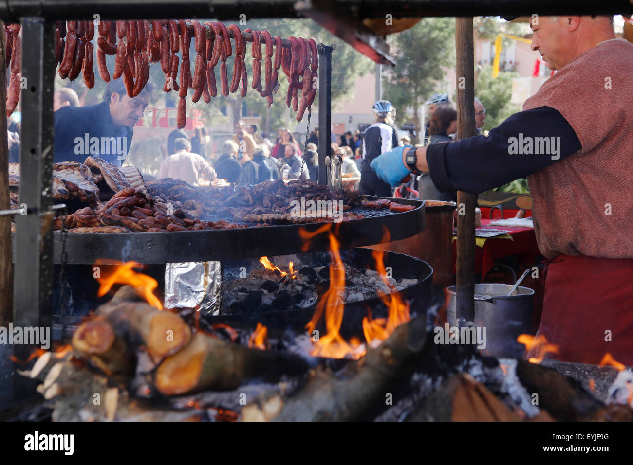Typical local dishes and meals offered on a gastronomic street fair in ...