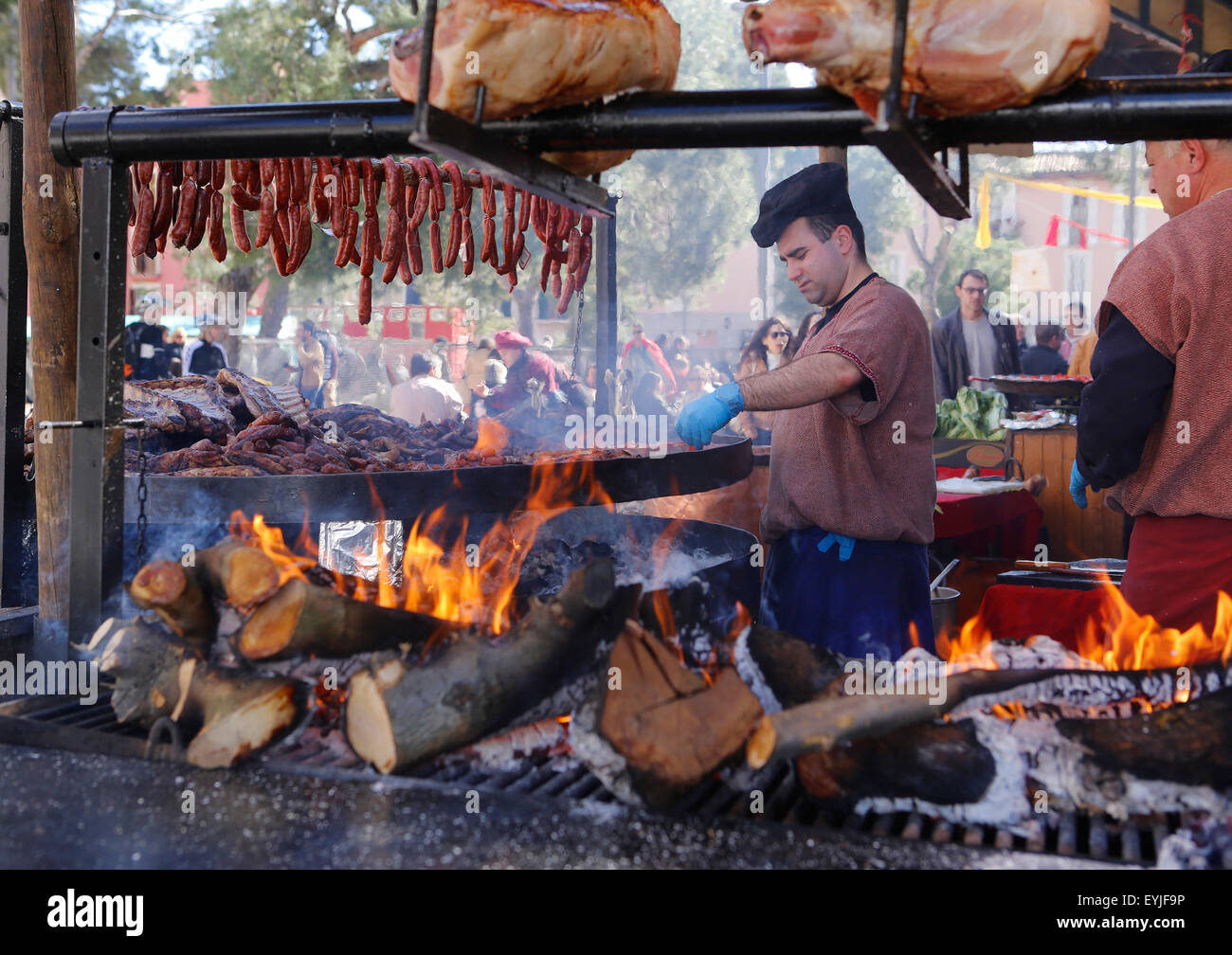 Typical local dishes and meals offered on a gastronomic street fair in ...