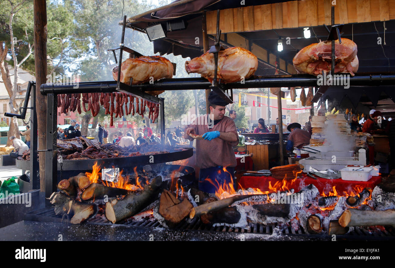 Typical local dishes and meals offered on a gastronomic street fair in ...