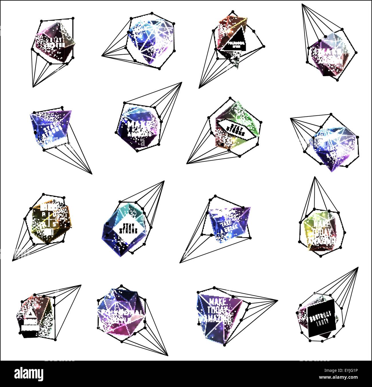 Abstract polygonal label design. Elements of astronomy Stock Vector ...