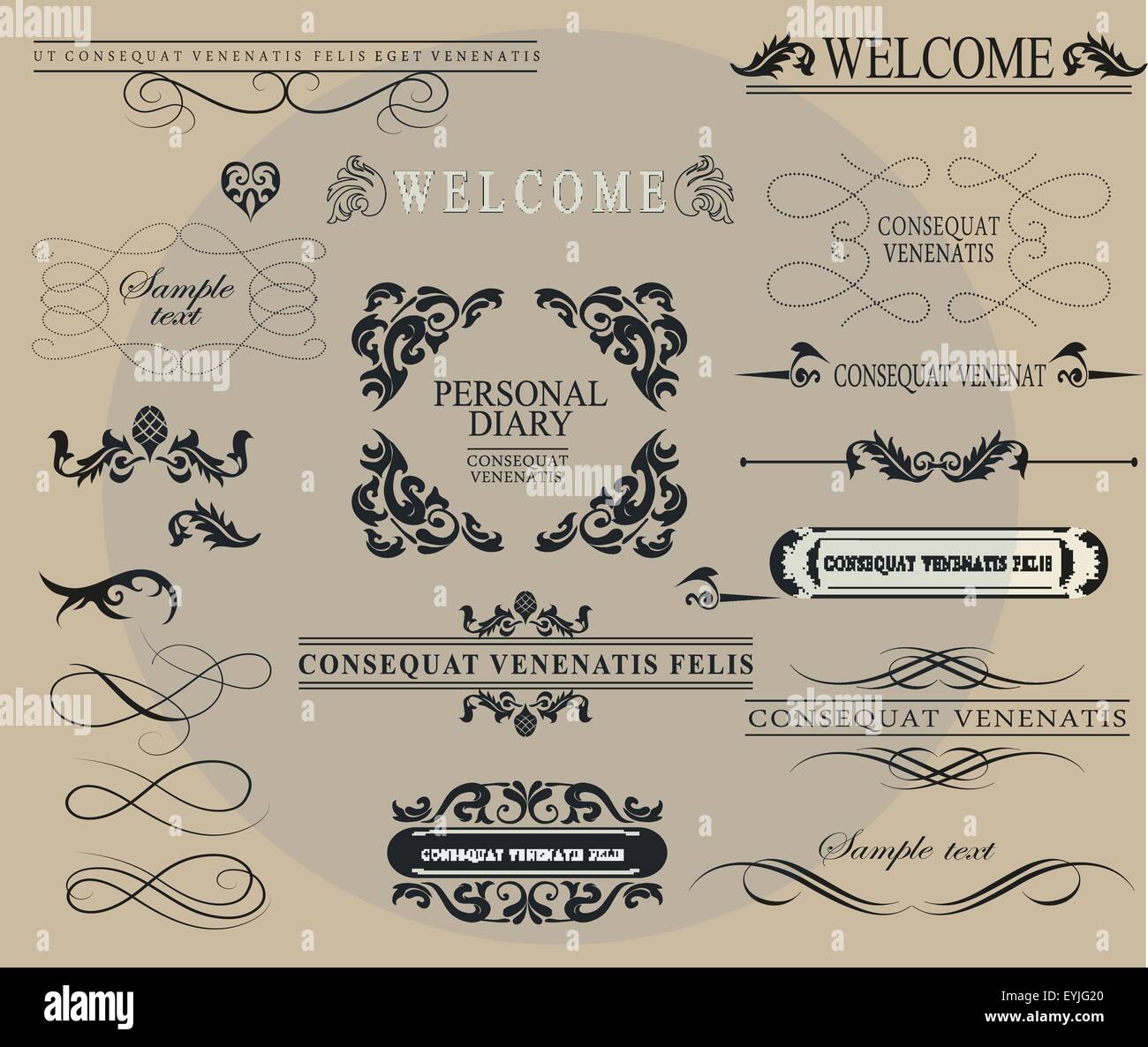 Set of calligraphic elements for design Stock Vector Image & Art - Alamy