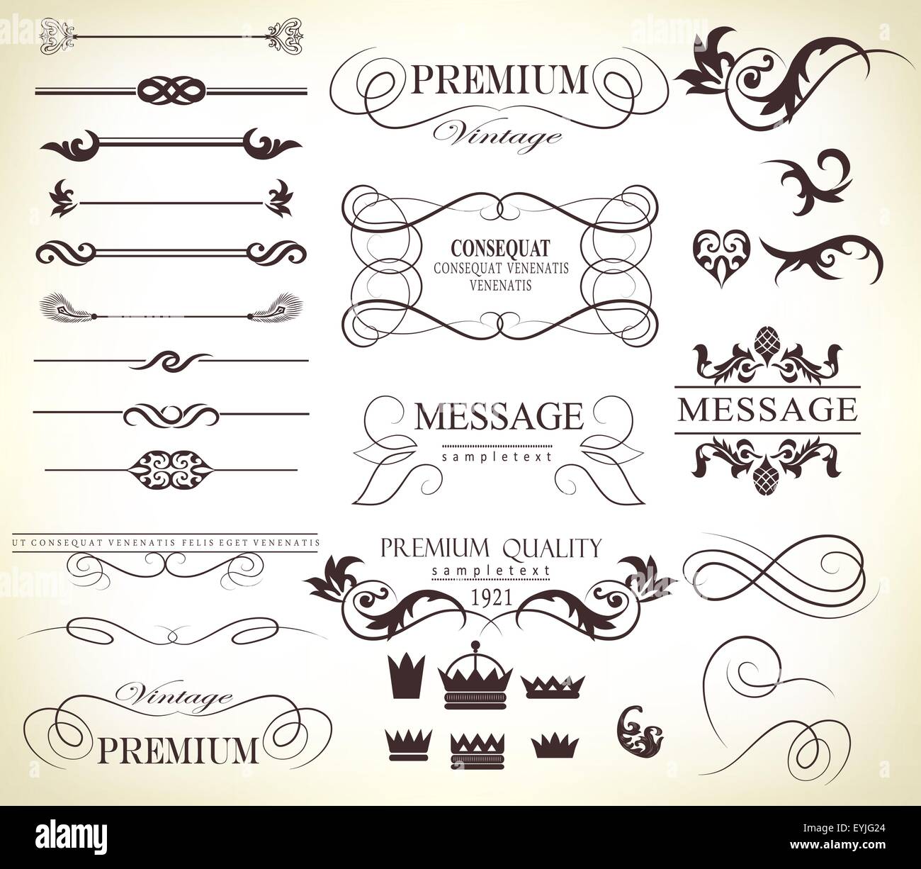Set of calligraphic elements for design Stock Vector Image & Art - Alamy