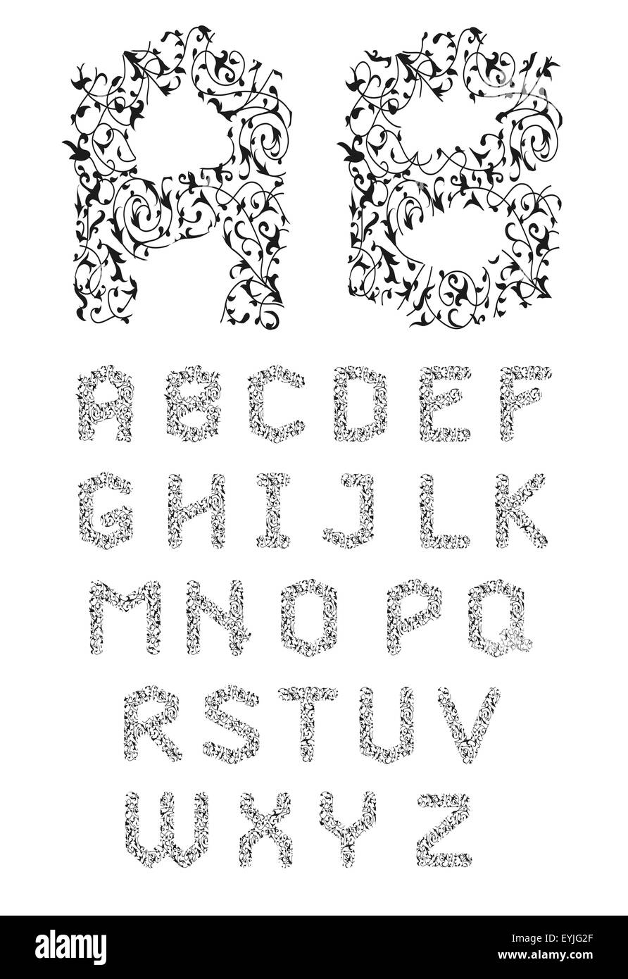 Calligraphic alphabet. Design elements Stock Vector Image & Art - Alamy