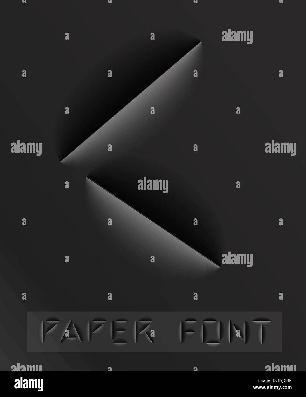 Paper cut letter. Typographic Stock Vector Image & Art - Alamy