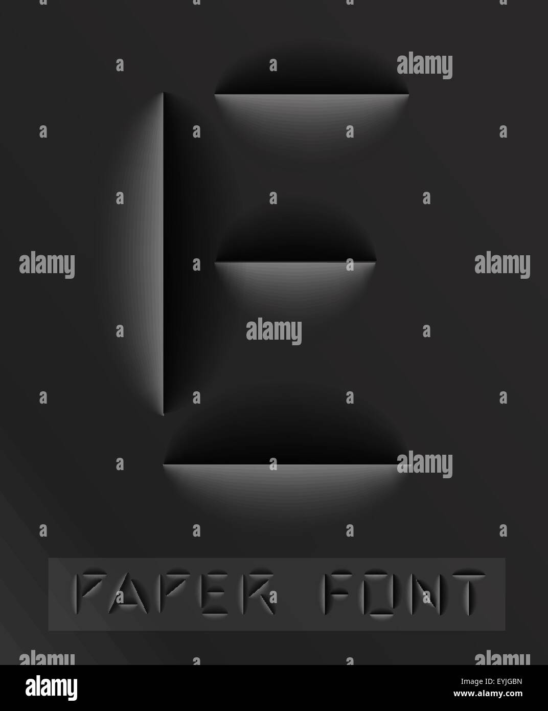 Paper cut letter. Typographic Stock Vector Image & Art - Alamy