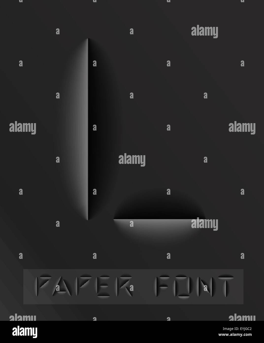 Paper cut letter. Typographic Stock Vector Image & Art - Alamy