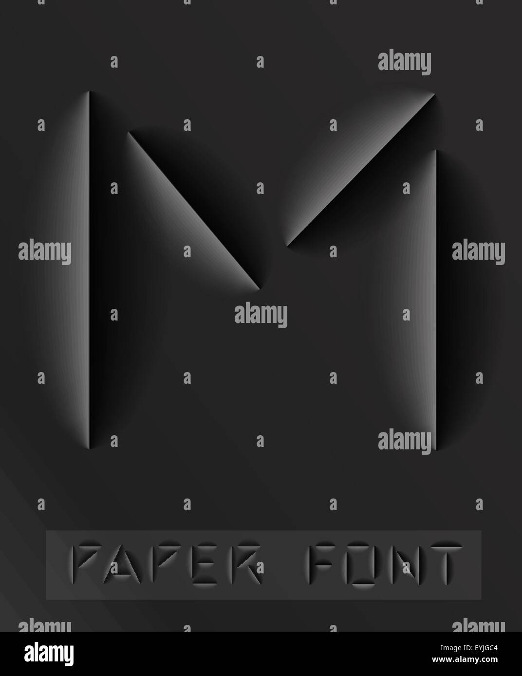 Paper cut letter. Typographic Stock Vector Image & Art - Alamy