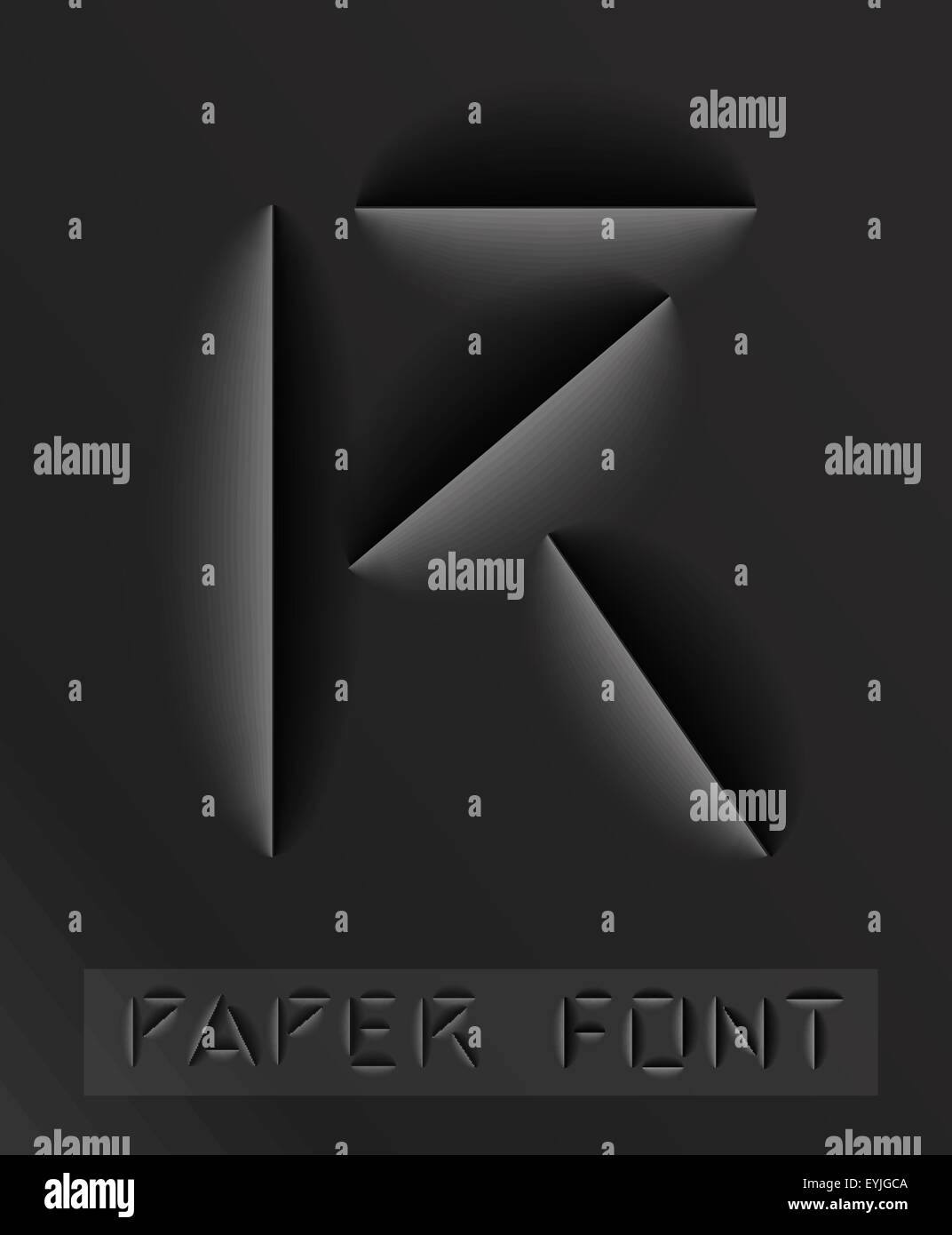 Paper cut letter. Typographic Stock Vector Image & Art - Alamy