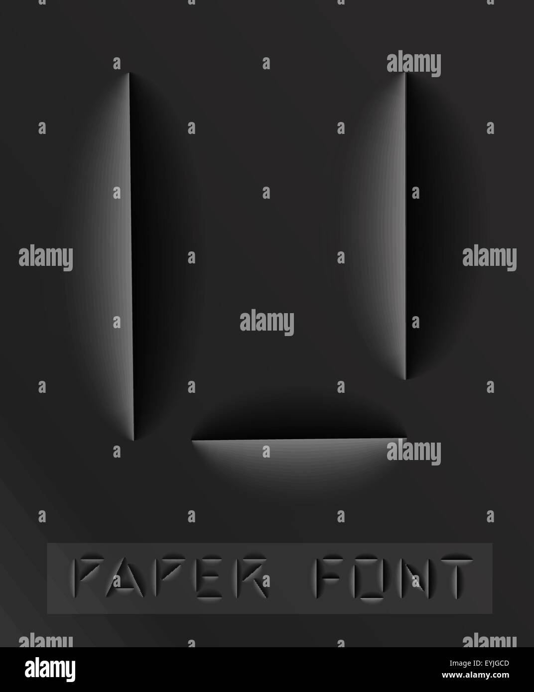 Paper cut letter. Typographic Stock Vector Image & Art - Alamy