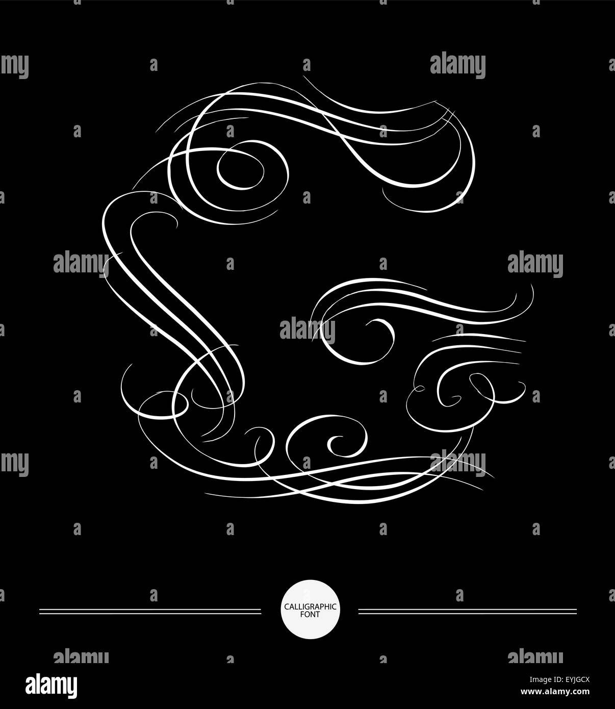 Calligraphic letter. Abstract font Stock Vector Image & Art - Alamy