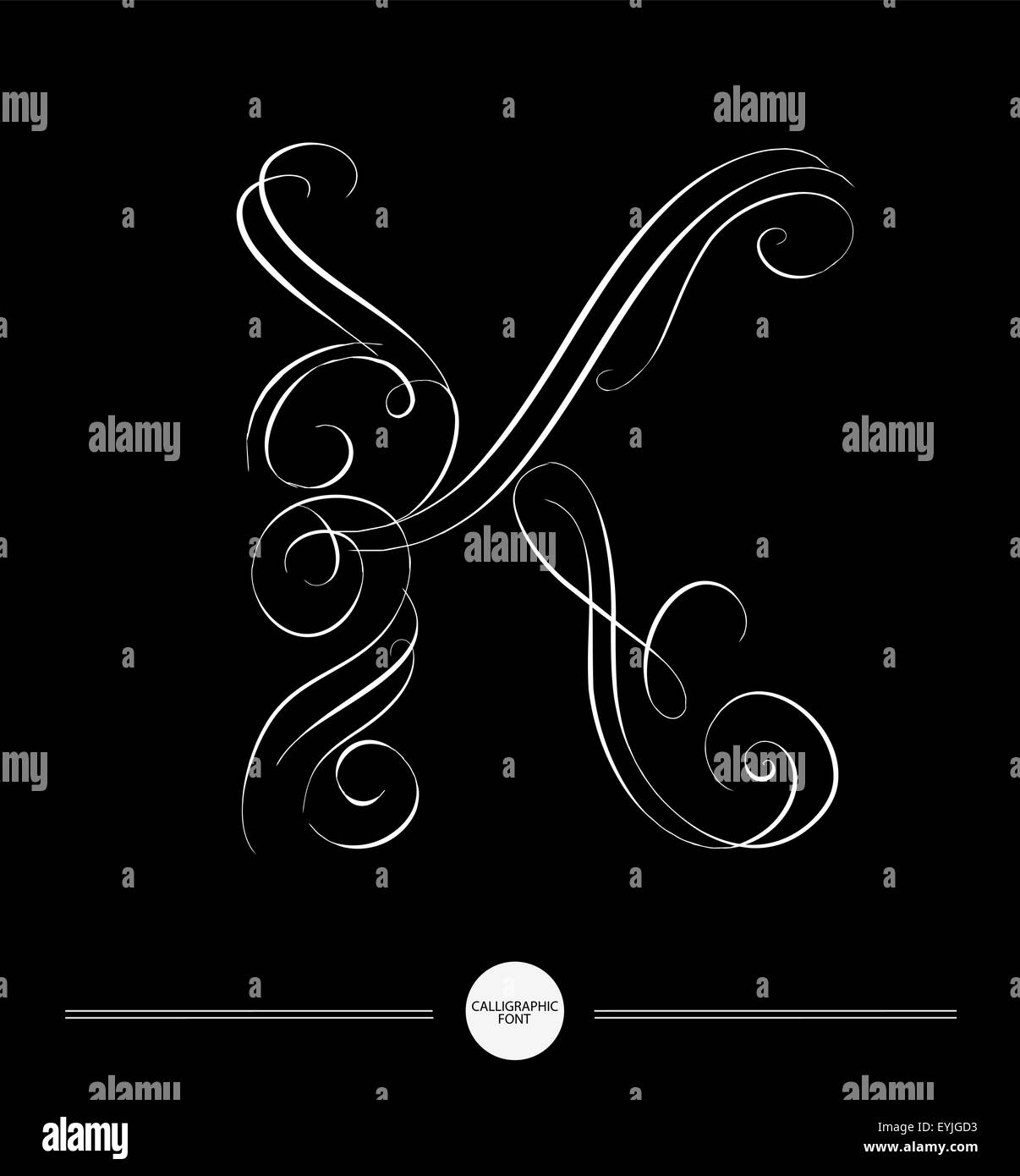 Calligraphic letter. Abstract font Stock Vector Image & Art - Alamy