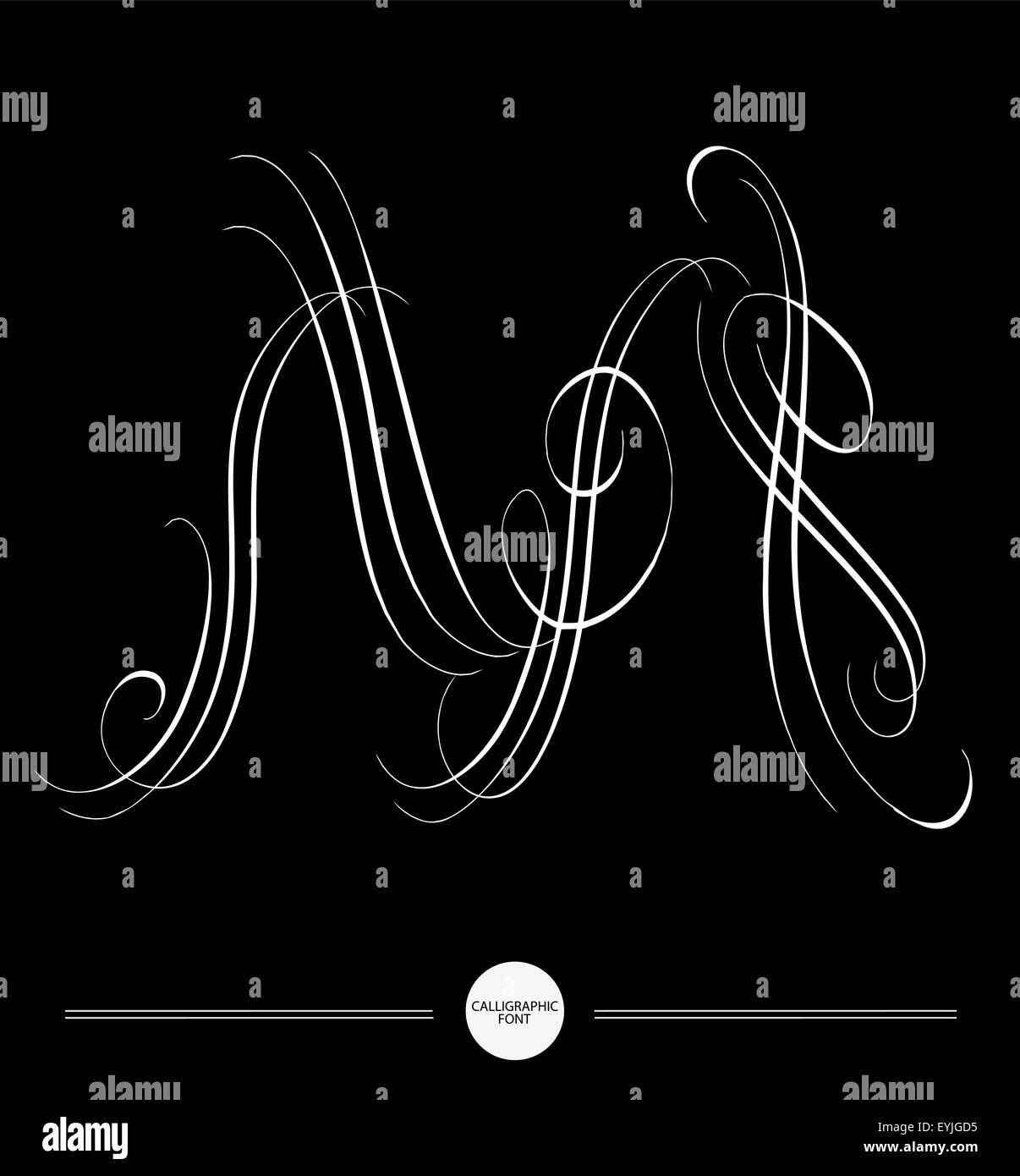 Calligraphic letter. Abstract font Stock Vector Image & Art - Alamy