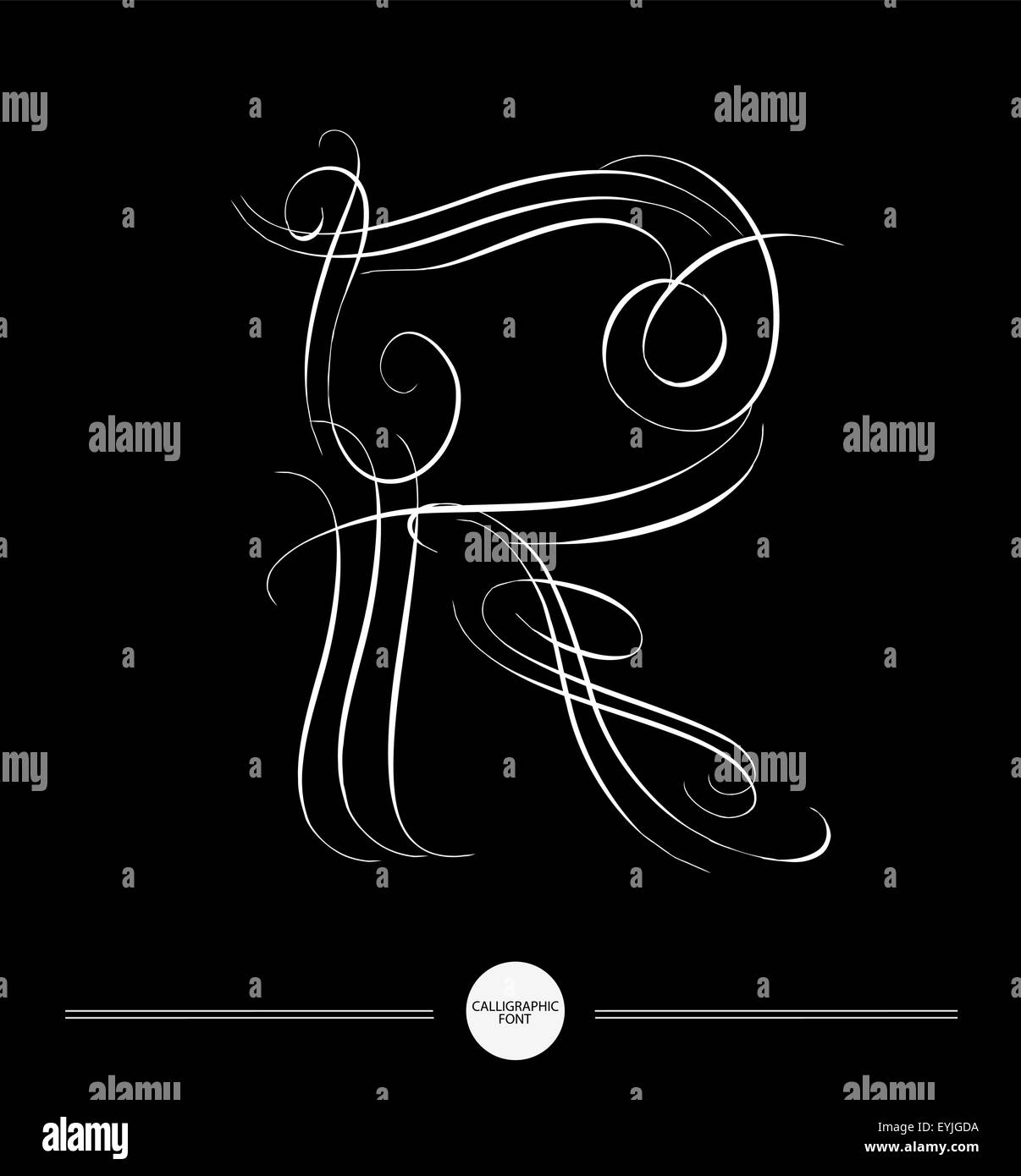 Calligraphic letter. Abstract font Stock Vector Image & Art - Alamy