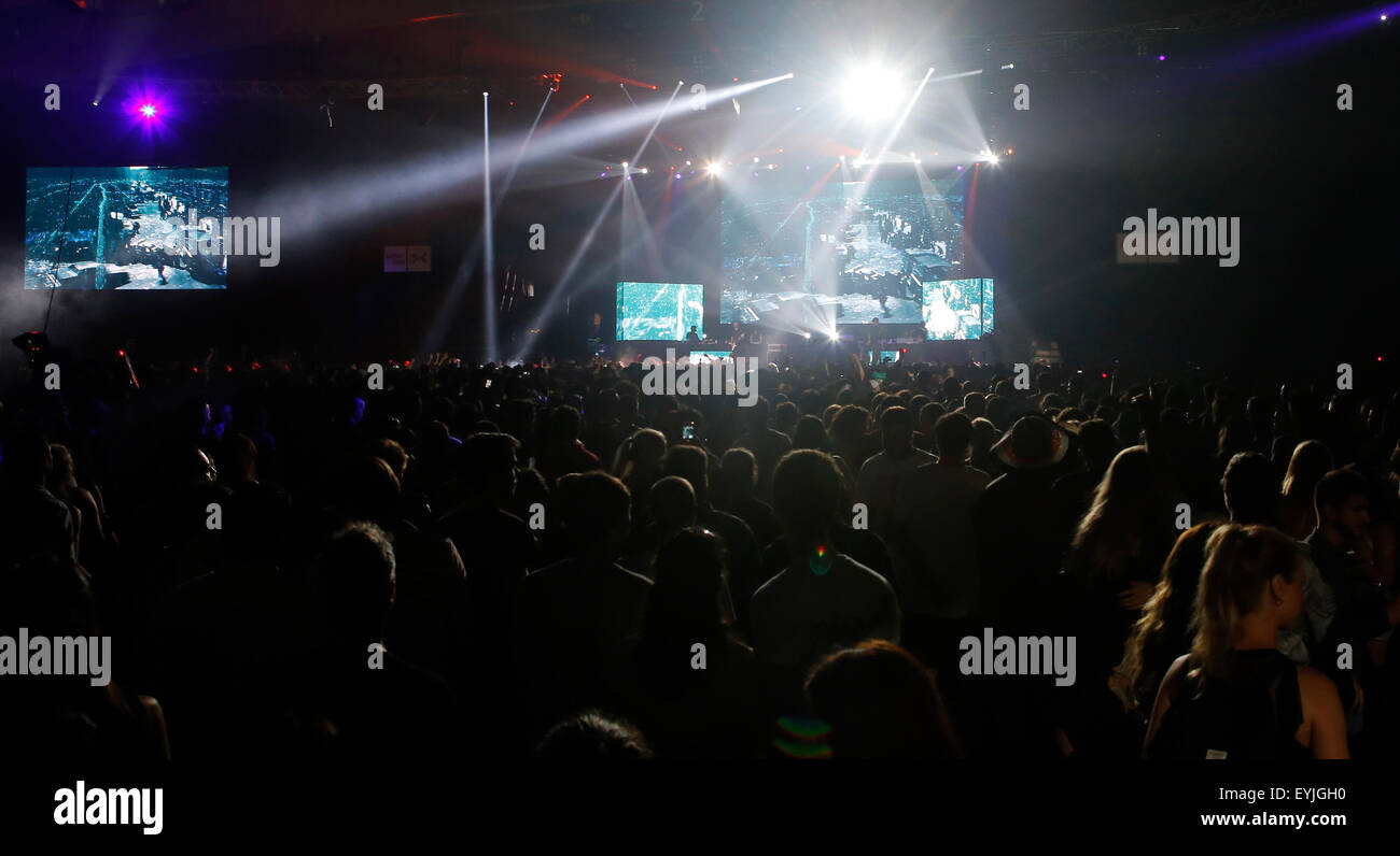 Crowded live performance event at Sonar music festival in Barcelona ...