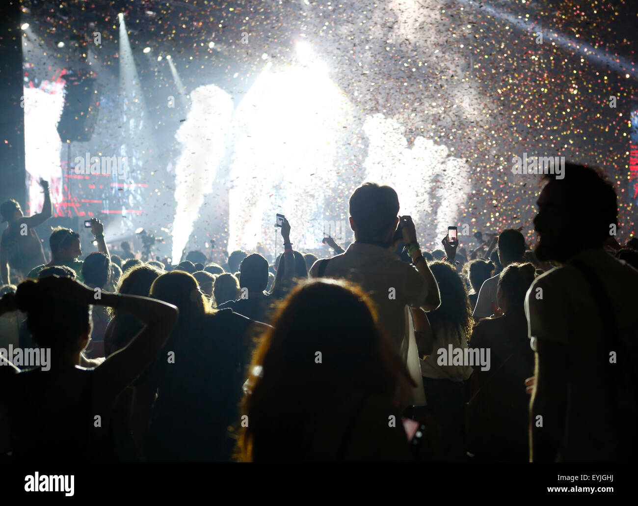 Crowded live performance event at Sonar music festival in Barcelona ...
