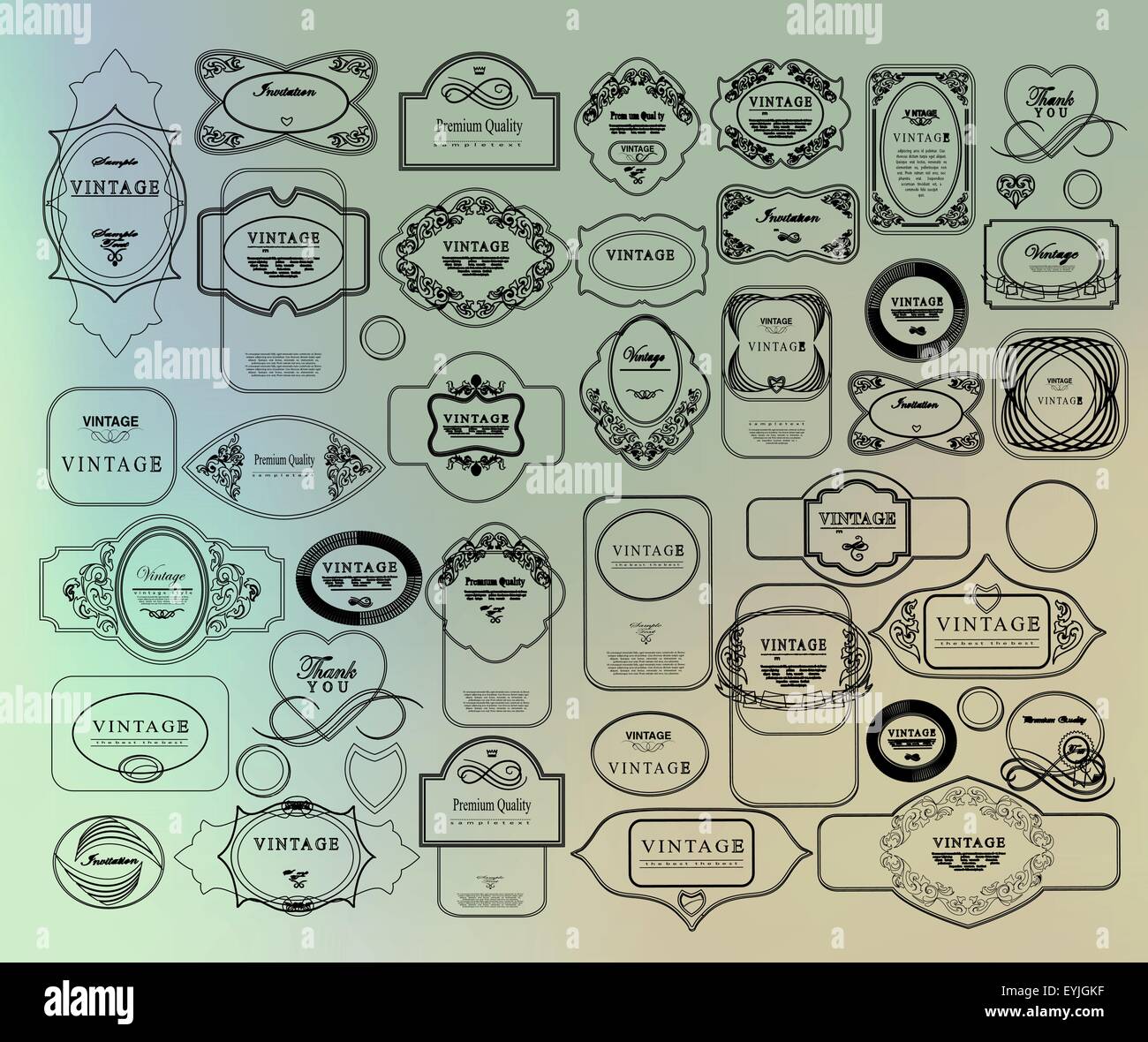 set retro vintage ribbons and label Stock Vector Image & Art - Alamy