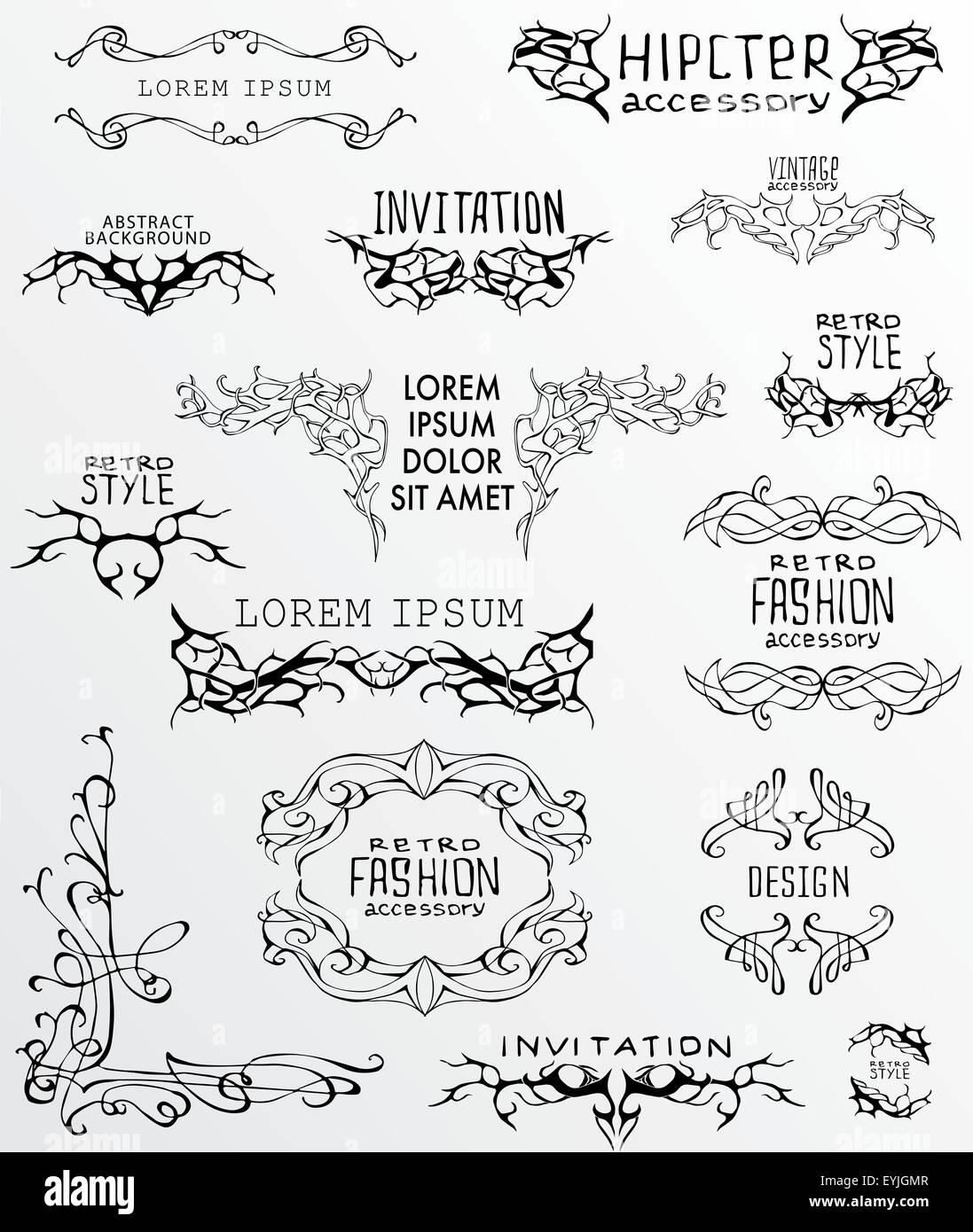 Set of calligraphic and floral Stock Vector Image & Art - Alamy