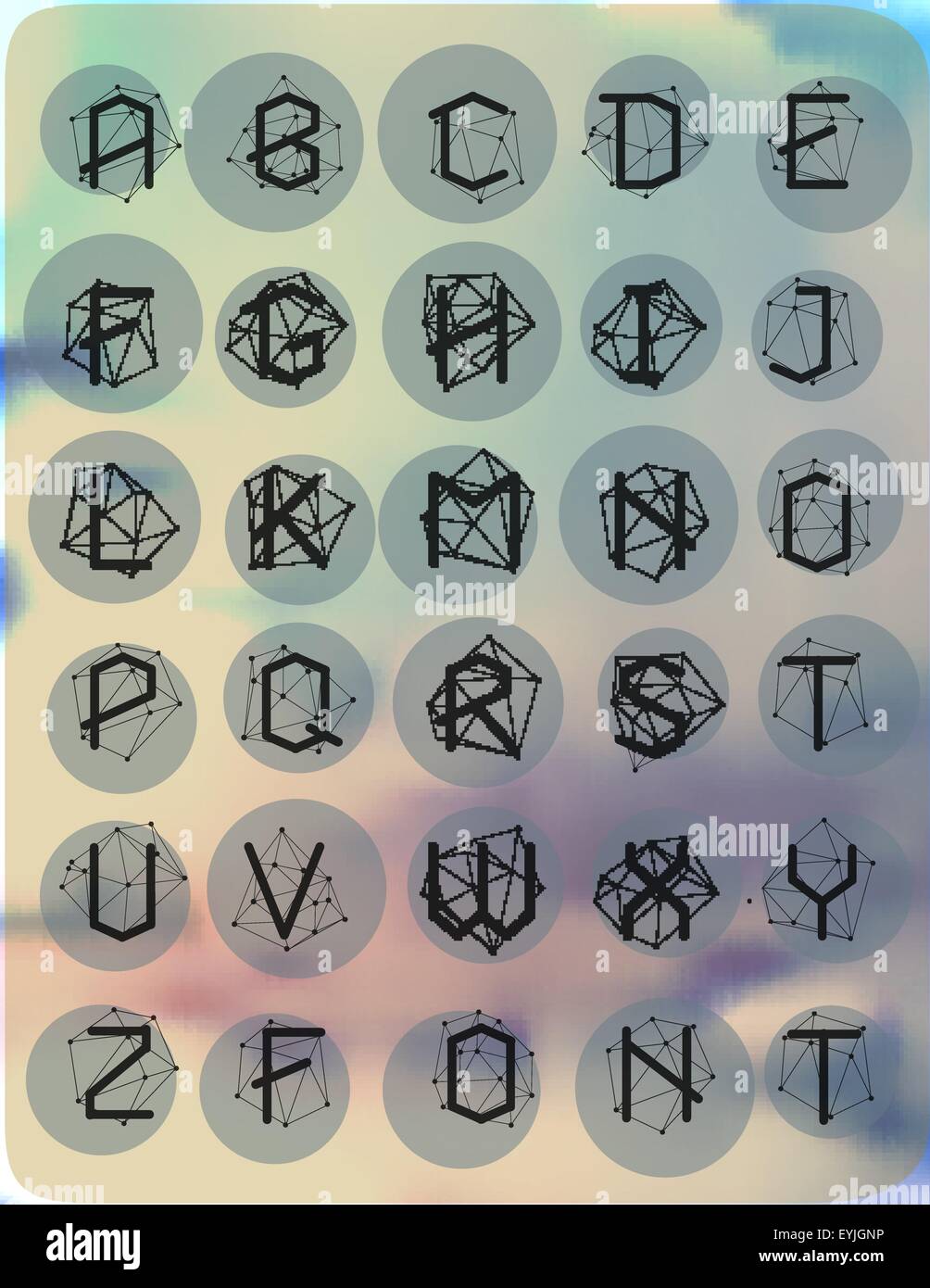 Polygonal geometric font Stock Vector Image & Art - Alamy