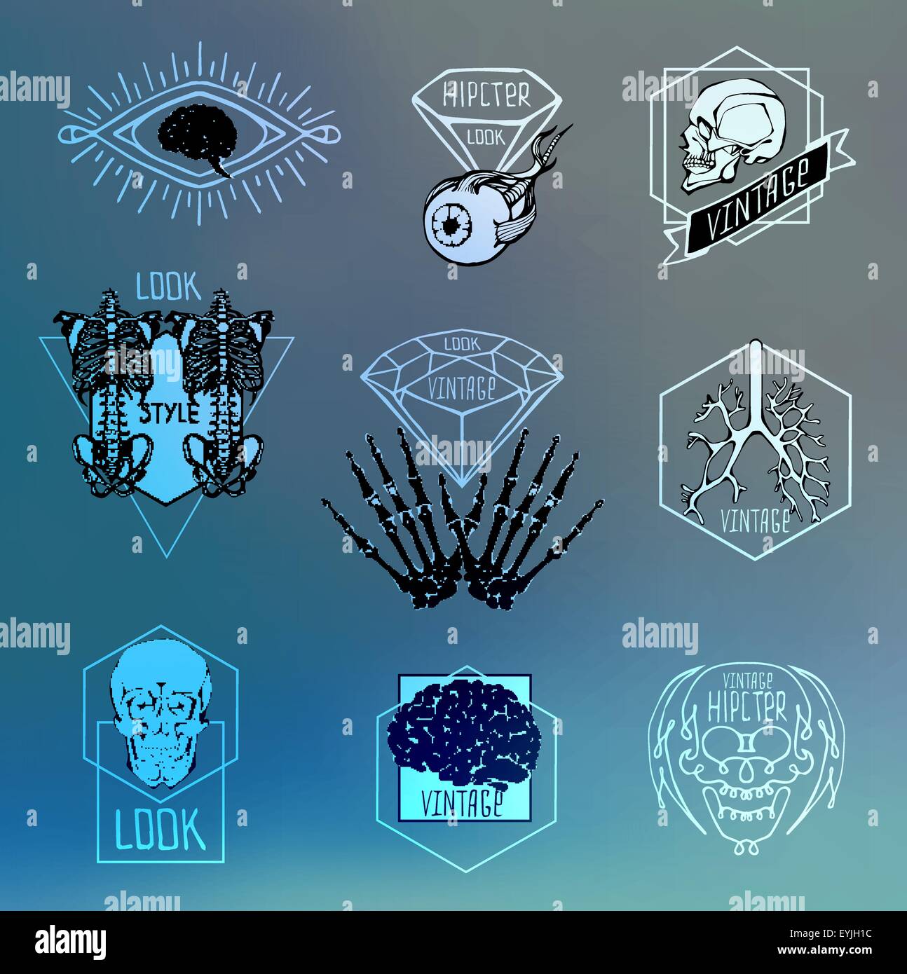 Set of Labels with human Stock Vector Image & Art - Alamy