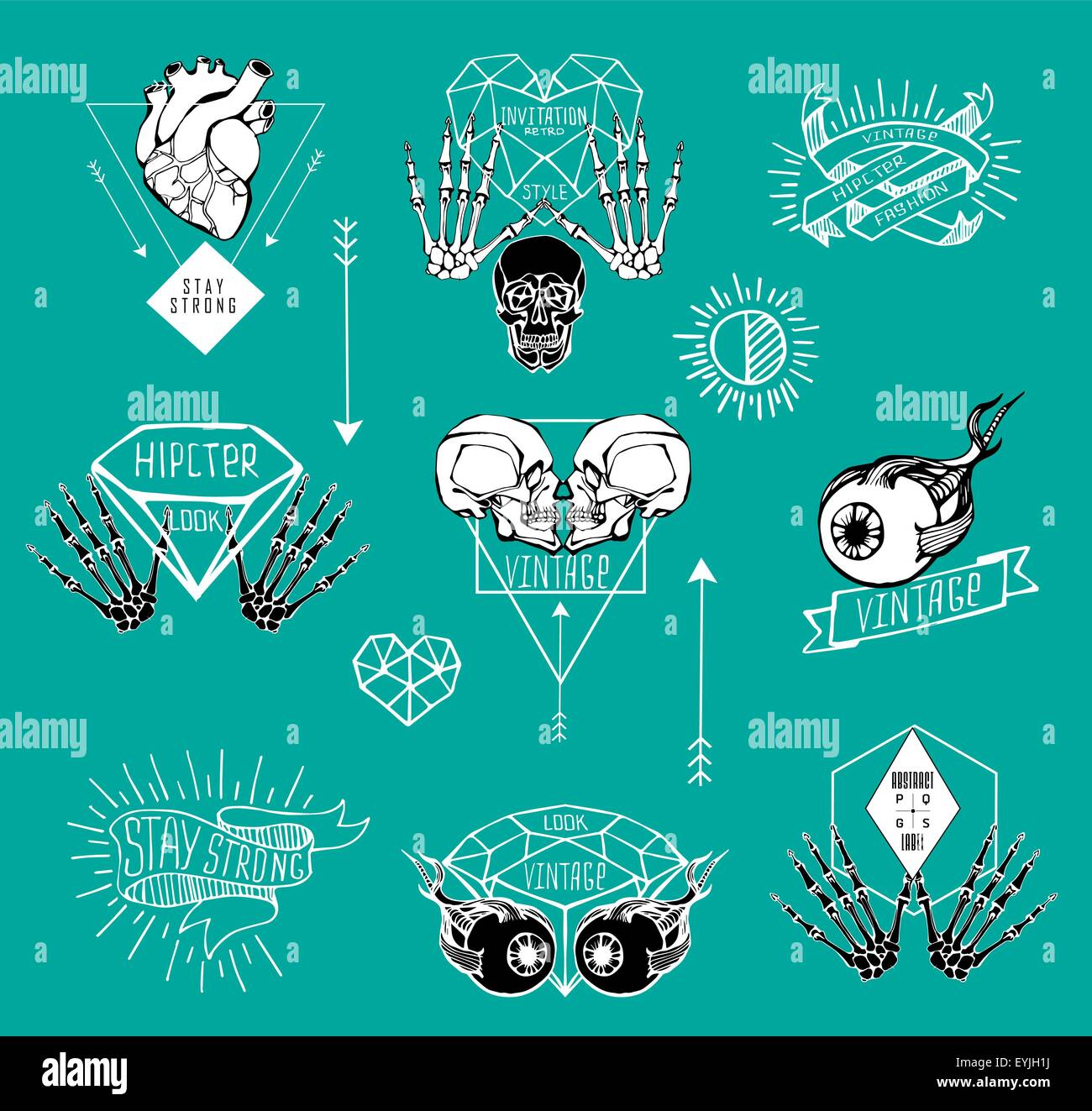 Set of Labels with human Stock Vector Image & Art - Alamy