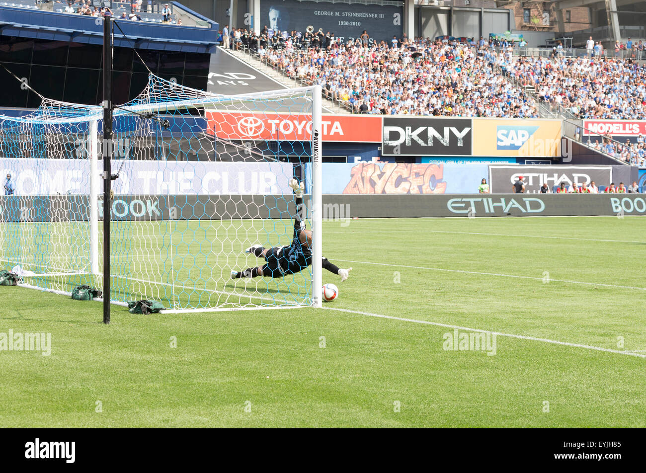 New York, NY - July 12, Josh Saunders (12) could not save goal during ...