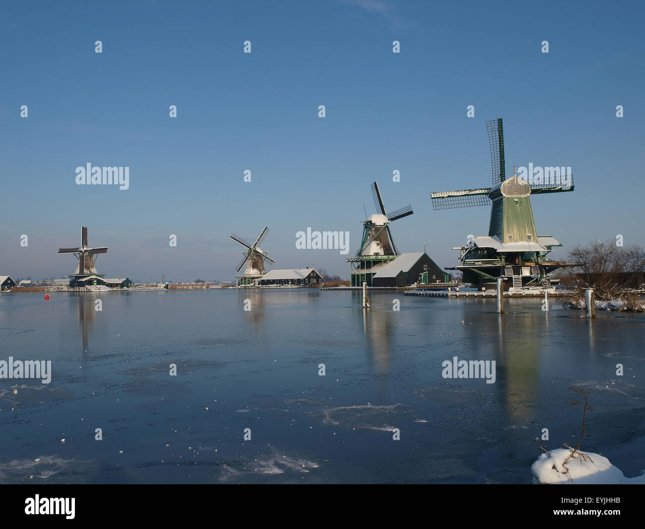 Zaanse Schans windmill museum Stock Photo - Alamy